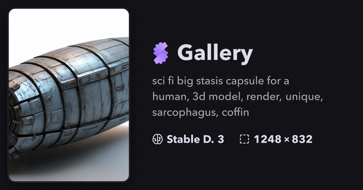 "sci fi big stasis capsule for a human..." | Gallery | Stablecog