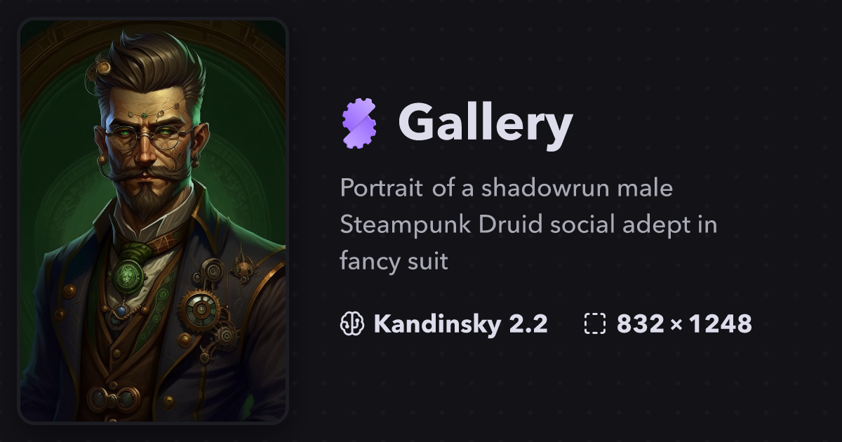 "Portrait of a shadowrun male Steampun..." | Gallery | Stablecog