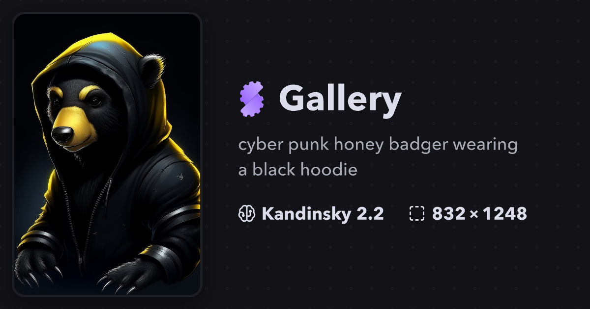 "cyber punk honey badger wearing a black ..." | Gallery | Stablecog