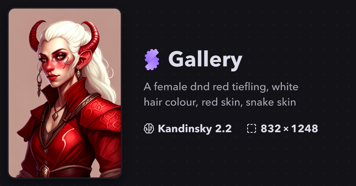 "A female dnd red tiefling, white hair..." | Gallery | Stablecog
