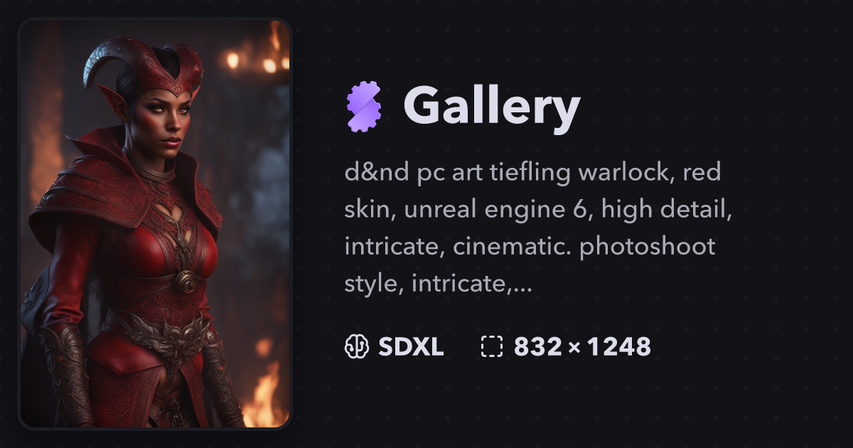 "d&nd pc art tiefling warlock, red skin, ..." | Gallery | Stablecog