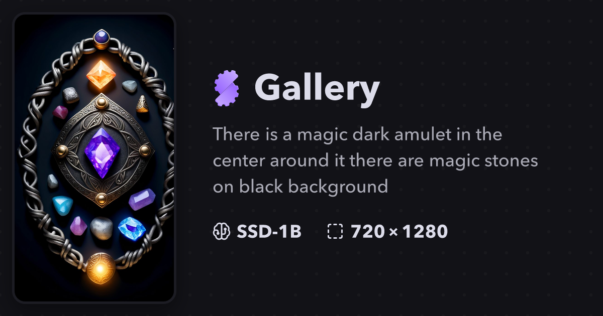 "There is a magic dark amulet in the c..." | Gallery | Stablecog