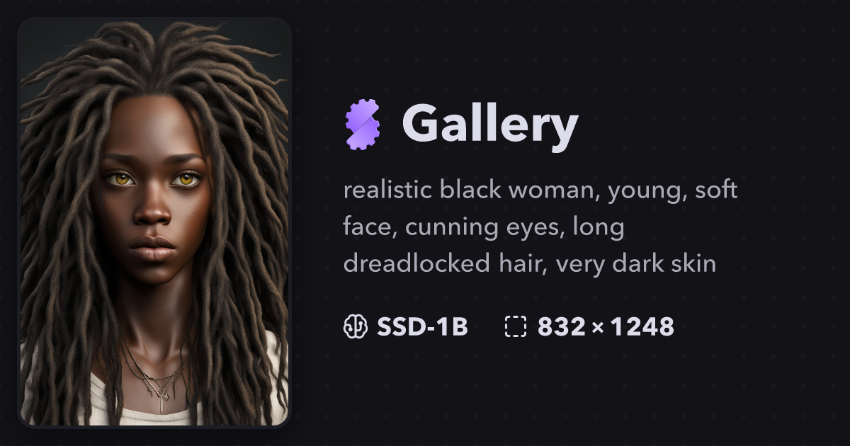 "realistic black woman, young, soft fa..." | Gallery | Stablecog