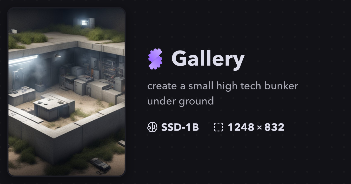 "create a small high tech bunker under gr..." | Gallery | Stablecog