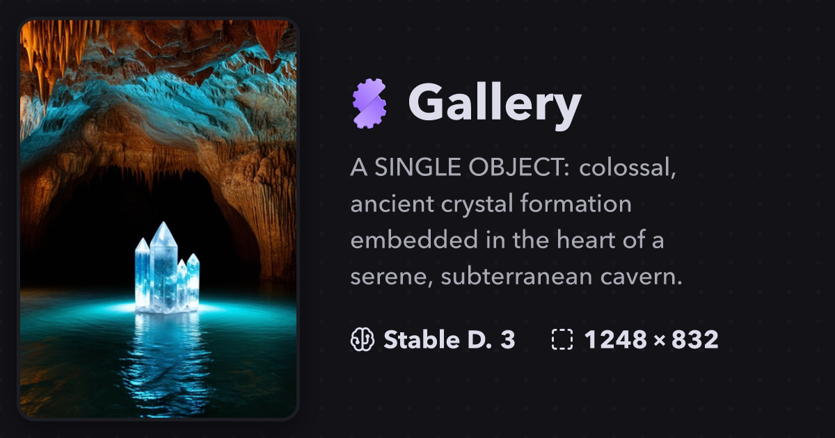 "A SINGLE OBJECT: colossal, ancient cryst..." | Gallery | Stablecog