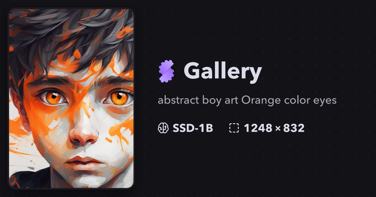 "abstract boy art Orange color eyes" | Gallery | Stablecog