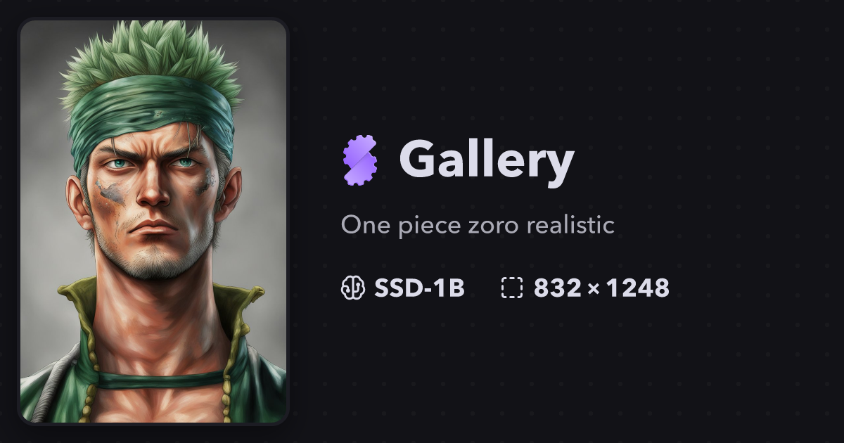 "One piece zoro realistic" | Gallery | Stablecog