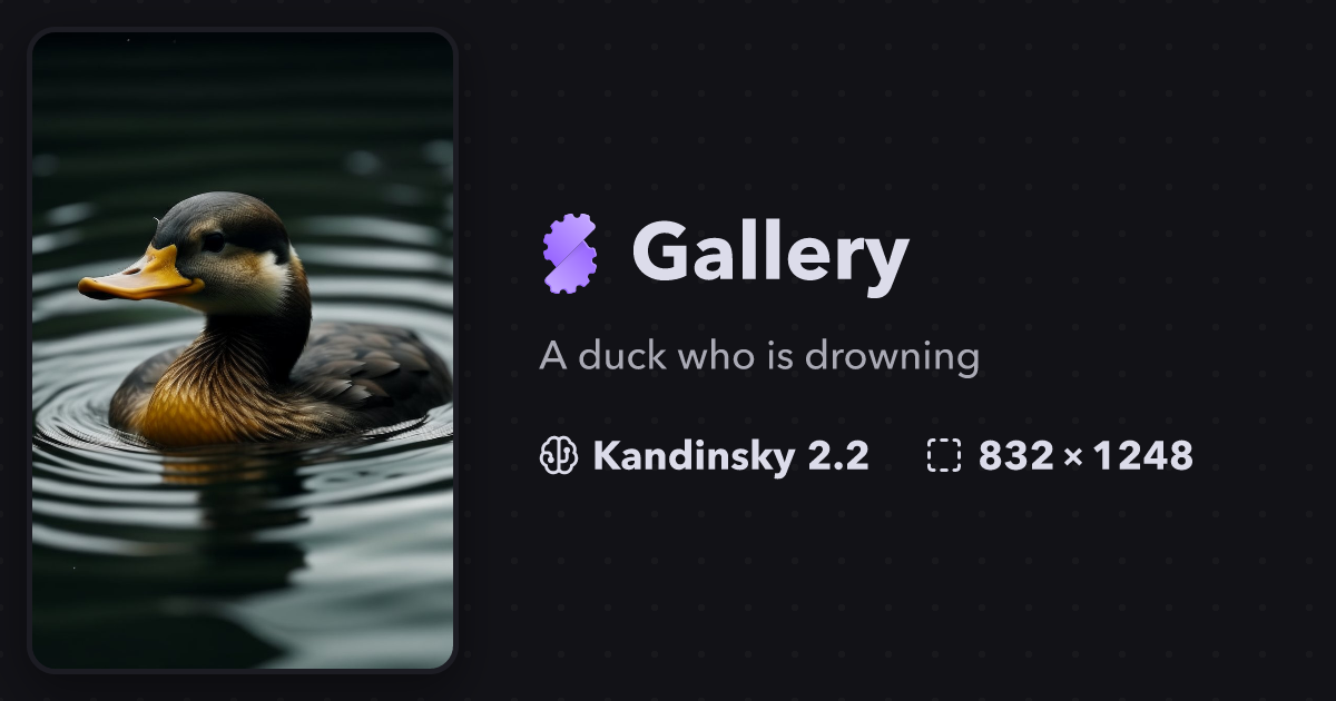 "A duck who is drowning" | Gallery | Stablecog