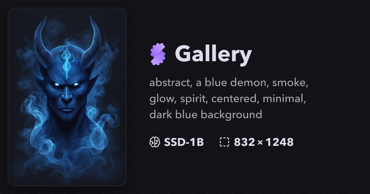 "abstract, a blue demon, smoke, glow, ..." | Gallery | Stablecog
