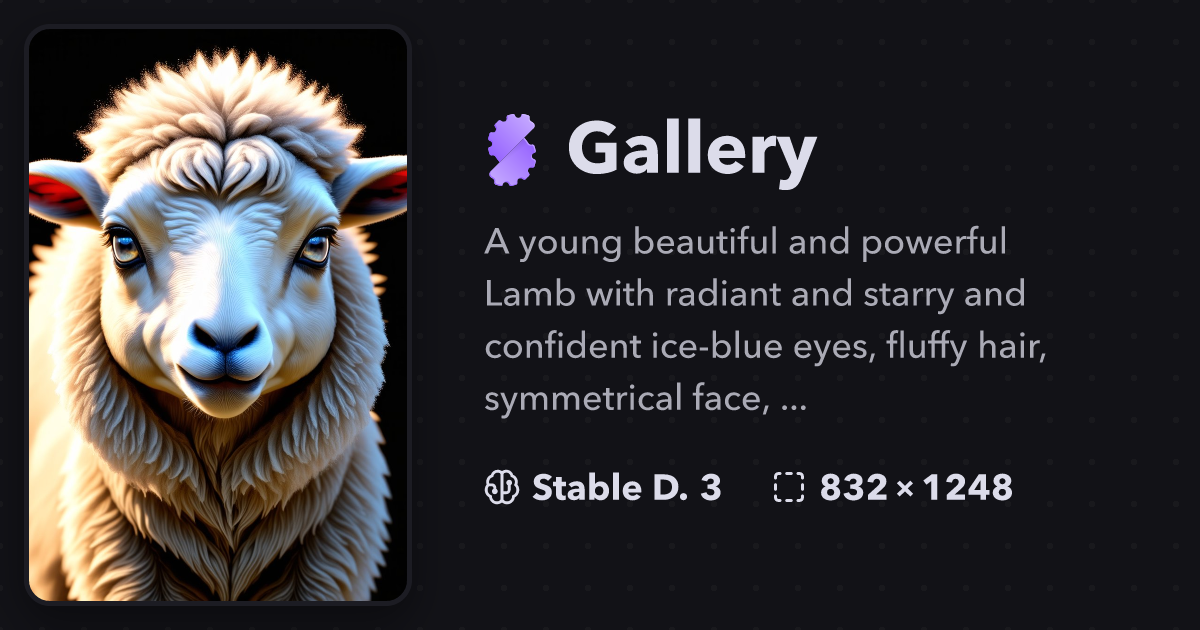 "A young beautiful and powerful Lamb w..." | Gallery | Stablecog