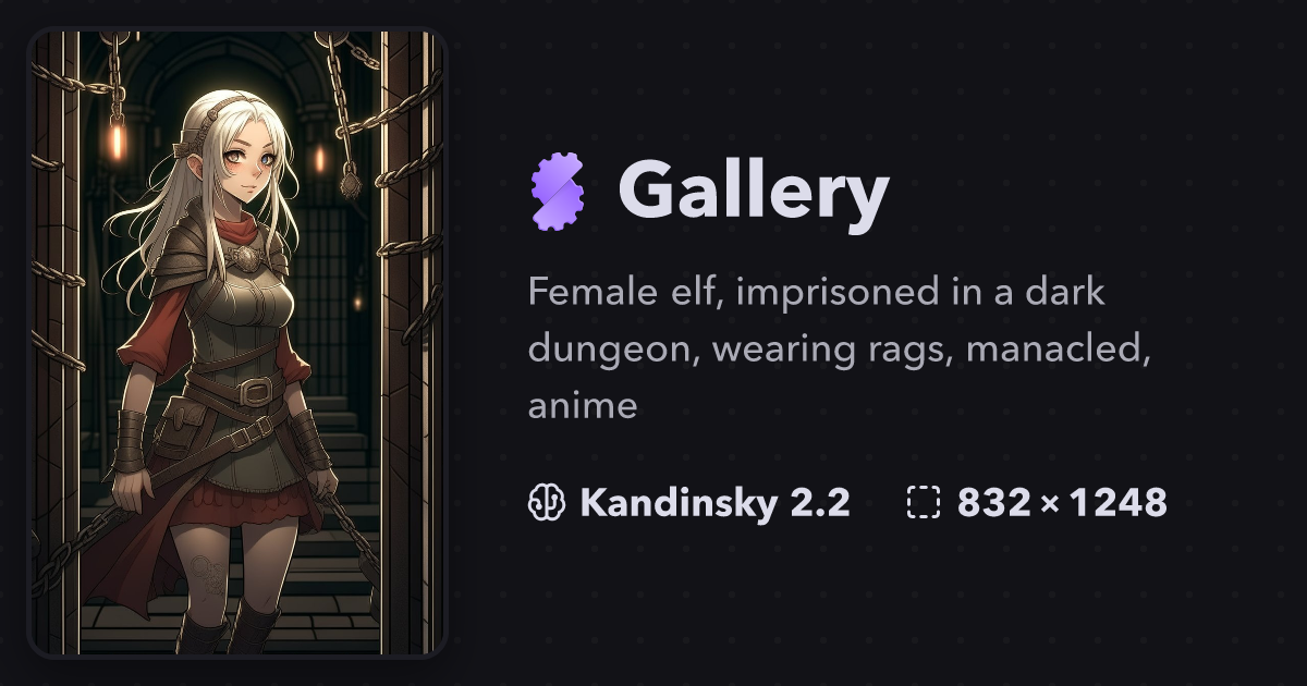 "Female elf, imprisoned in a dark dung..." | Gallery | Stablecog