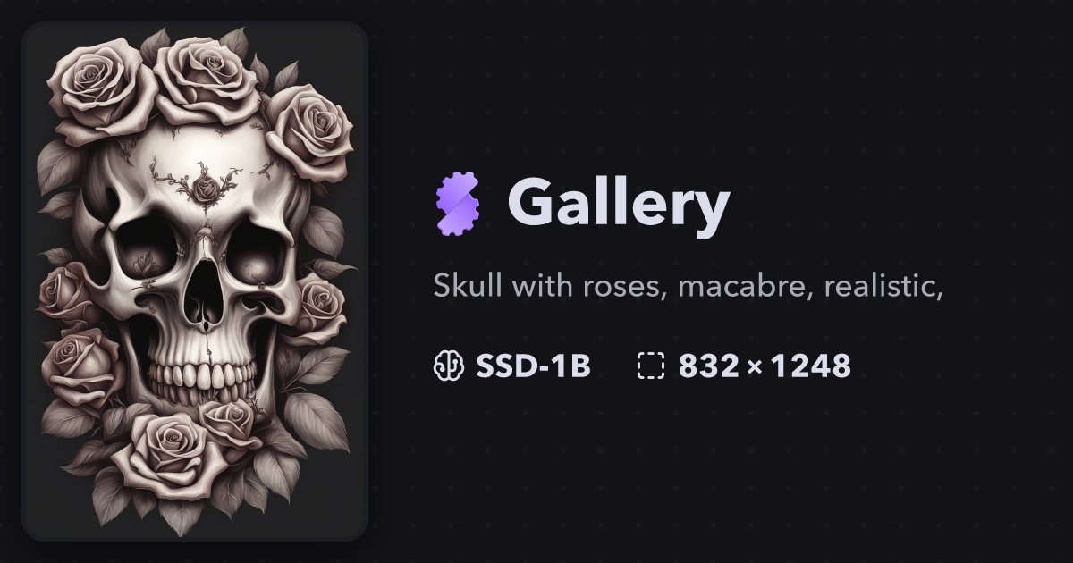 "Skull with roses, macabre, realistic," | Gallery | Stablecog
