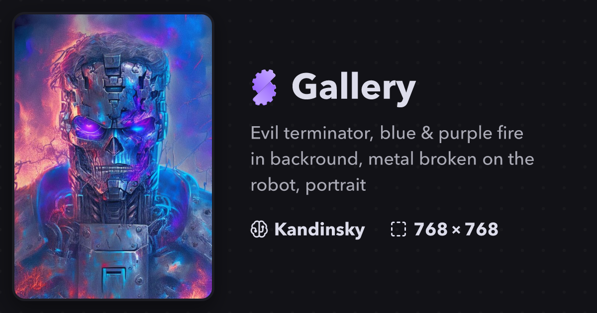 "Evil terminator, blue & purple fire i..." | Gallery | Stablecog
