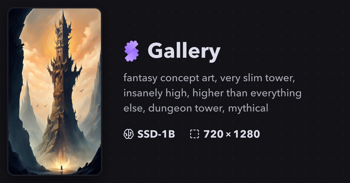 "fantasy concept art, very slim tower, in..." | Gallery | Stablecog