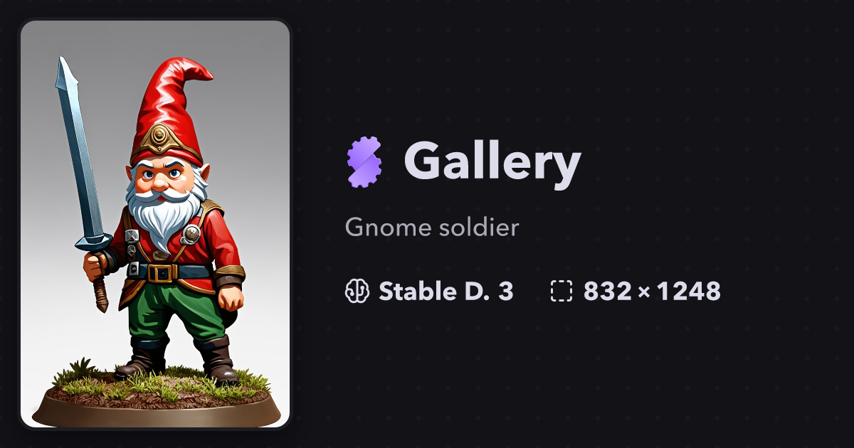 "Gnome soldier" | Gallery | Stablecog