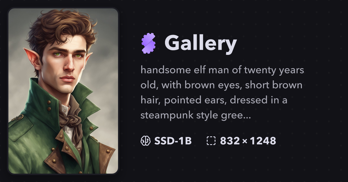 "handsome elf man of twenty years old,..." | Gallery | Stablecog