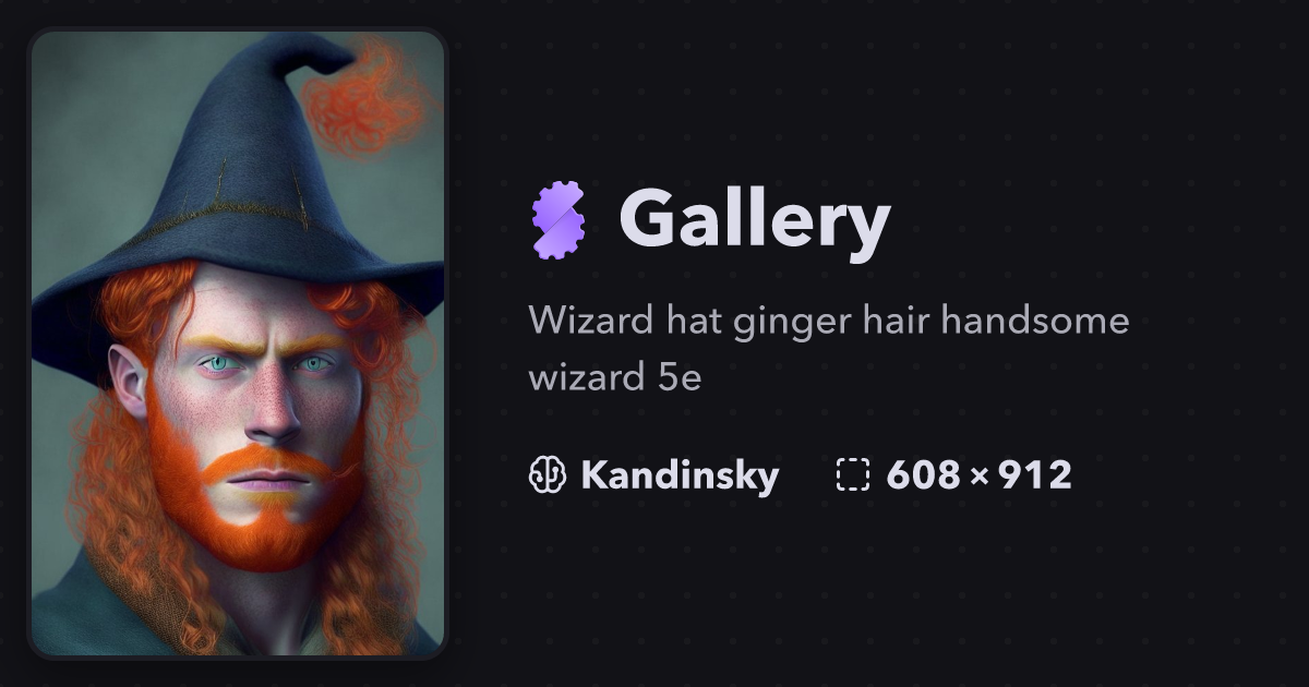 "Wizard hat ginger hair handsome wizar..." | Gallery | Stablecog