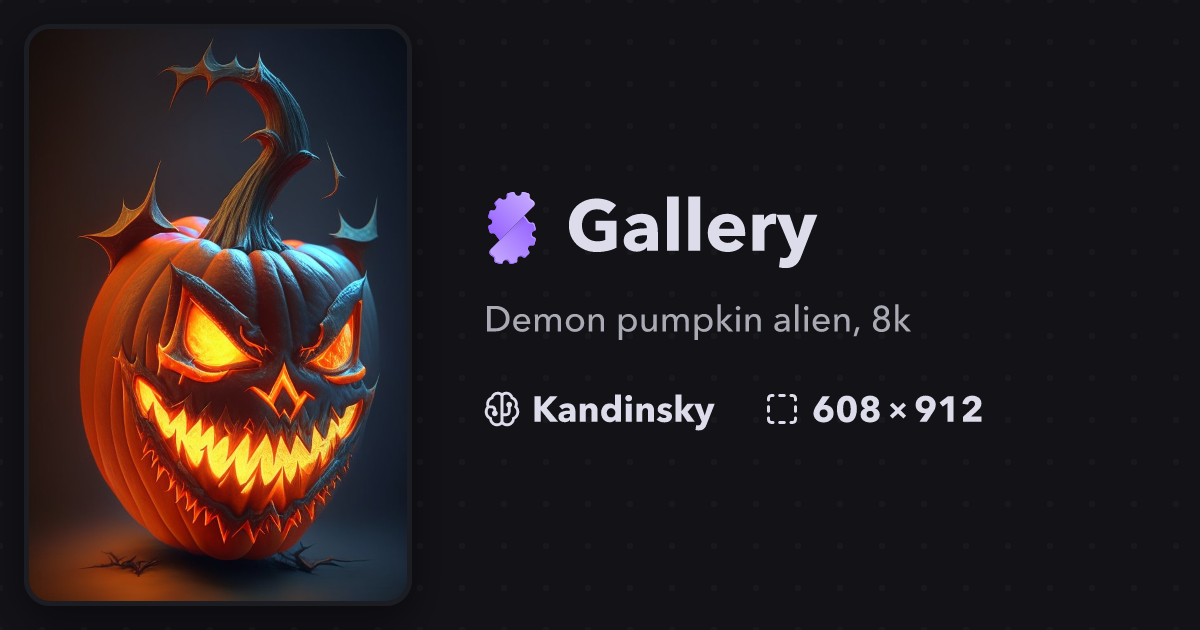 "Demon pumpkin alien, 8k" | Gallery | Stablecog