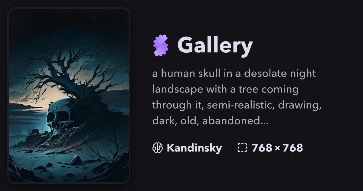 "a human skull in a desolate night lan..." | Gallery | Stablecog
