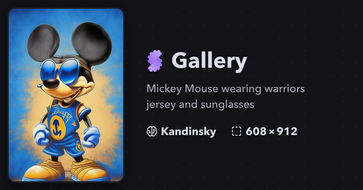 "Mickey Mouse wearing warriors jersey ..." | Gallery | Stablecog