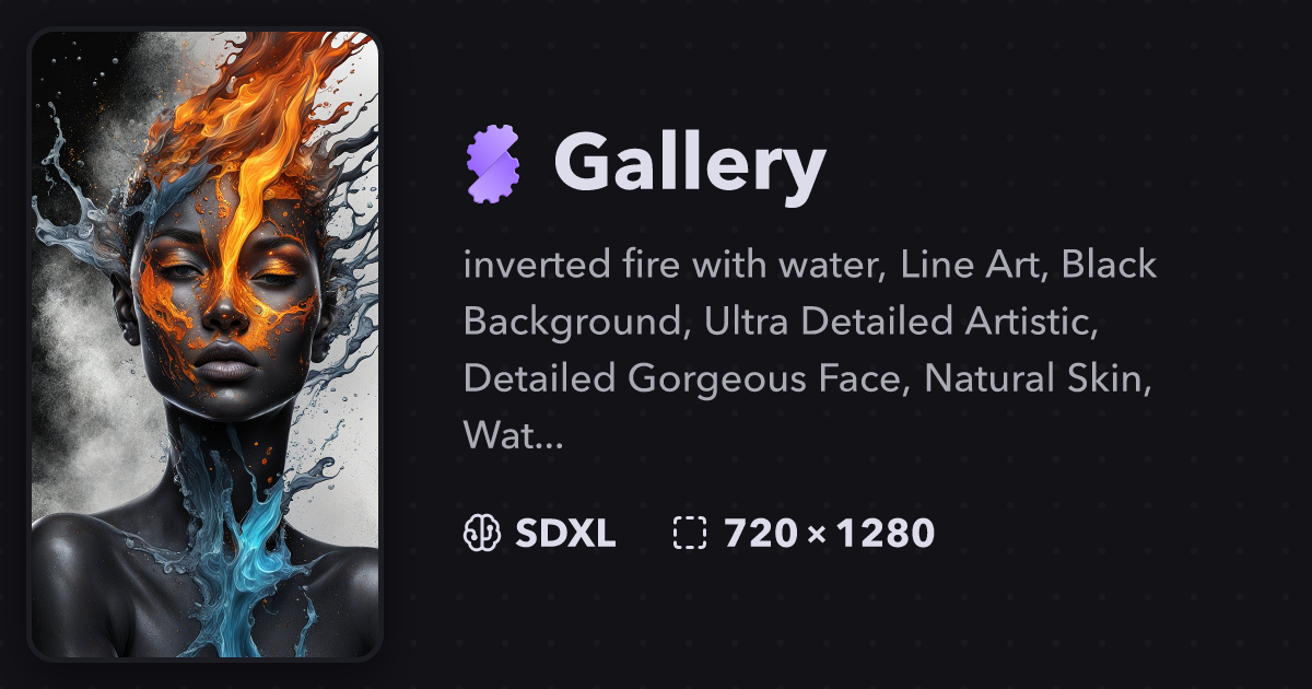 "inverted fire with water, Line Art, B..." | Gallery | Stablecog