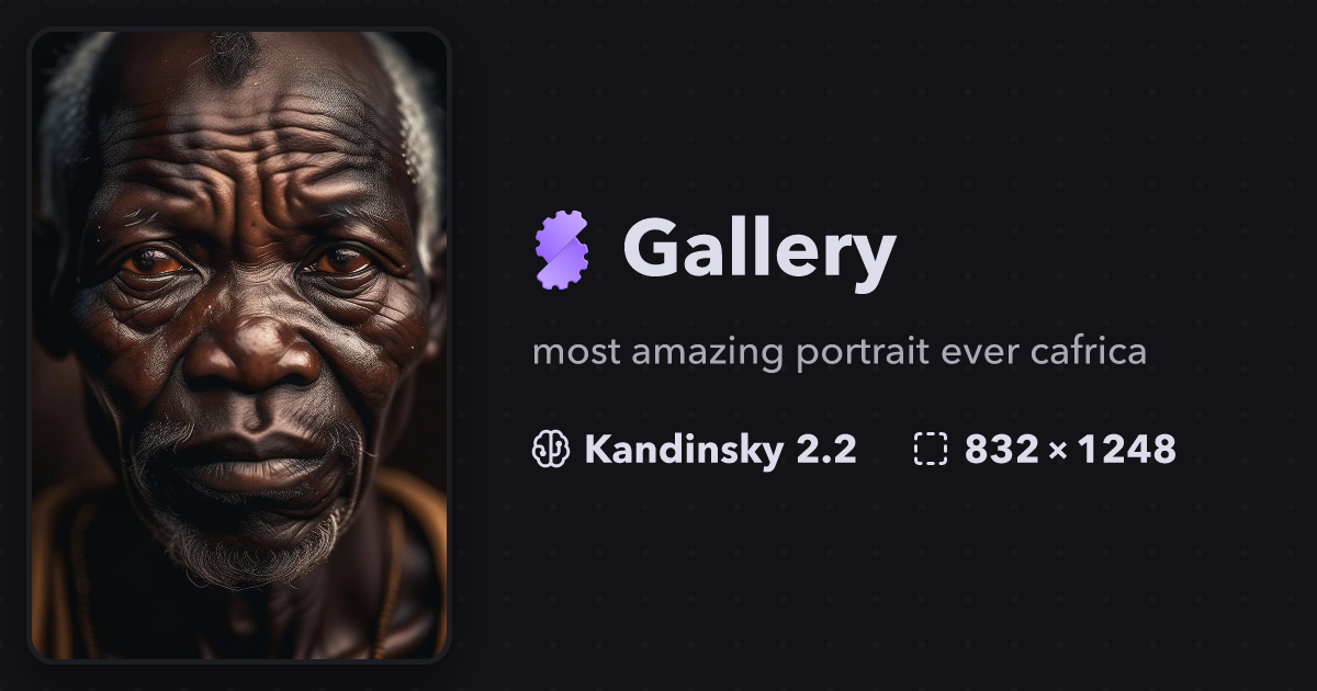 "most amazing portrait ever cafrica" | Gallery | Stablecog