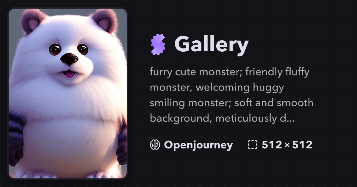 "furry cute monster; friendly fluffy m..." | Gallery | Stablecog
