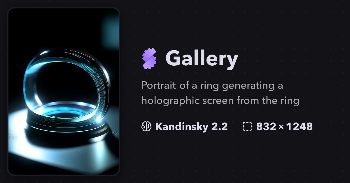 "Portrait of a ring generating a holog..." | Gallery | Stablecog