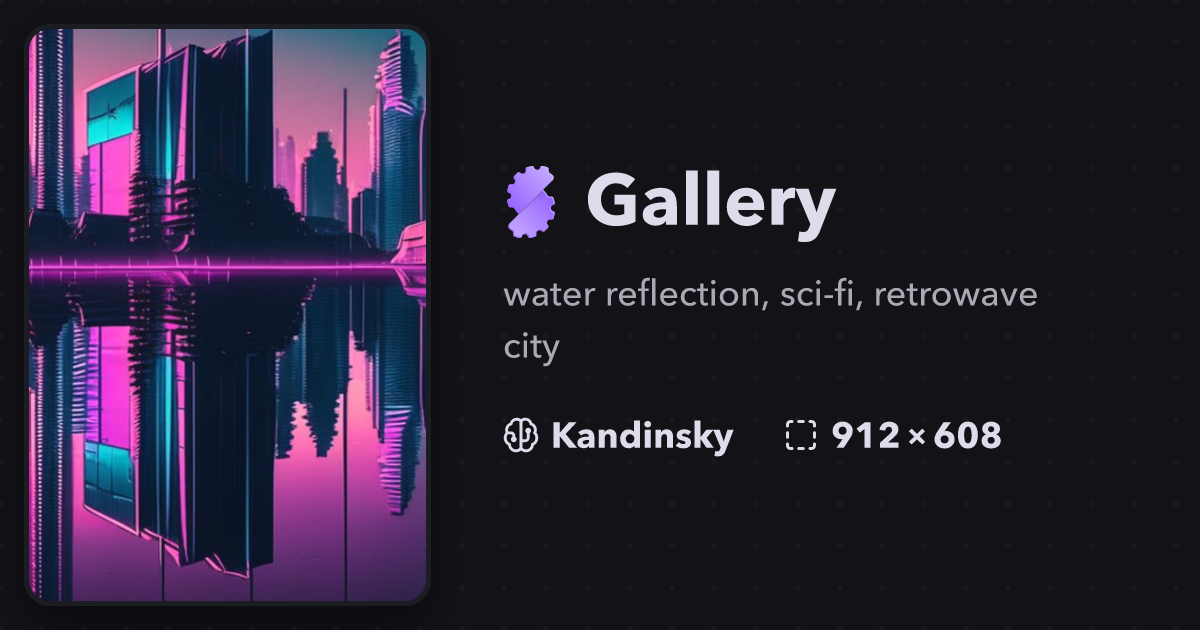 "water reflection, sci-fi, retrowave city" | Gallery | Stablecog