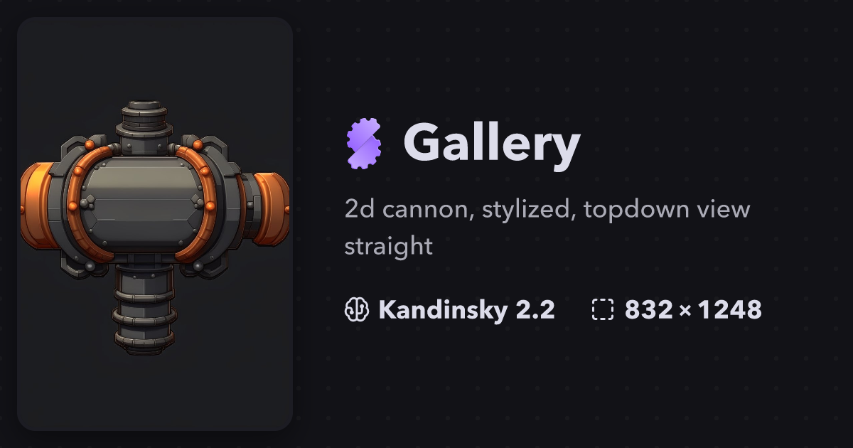 "2d cannon, stylized, topdown view str..." | Gallery | Stablecog