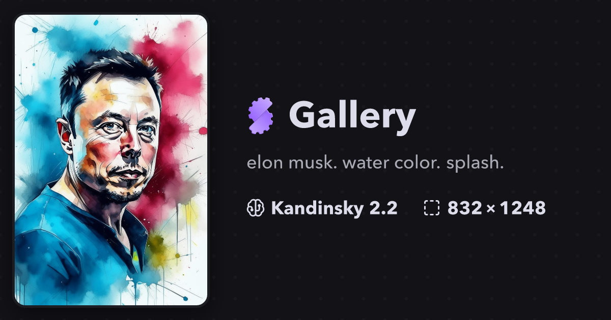"elon musk. water color. splash." | Gallery | Stablecog