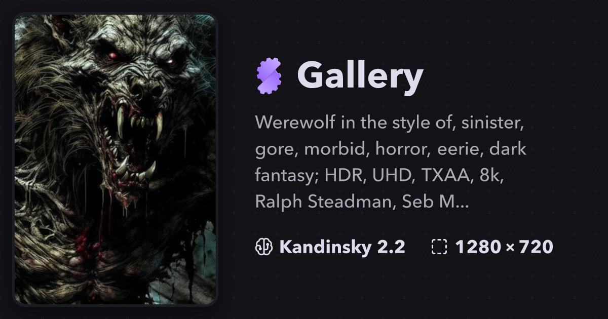 "Werewolf in the style of, sinister, g..." | Gallery | Stablecog