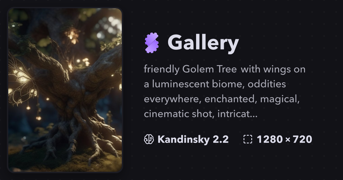 "friendly Golem Tree with wings on a l..." | Gallery | Stablecog