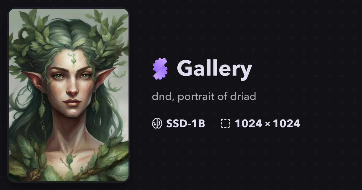 "dnd, portrait of driad" | Gallery | Stablecog