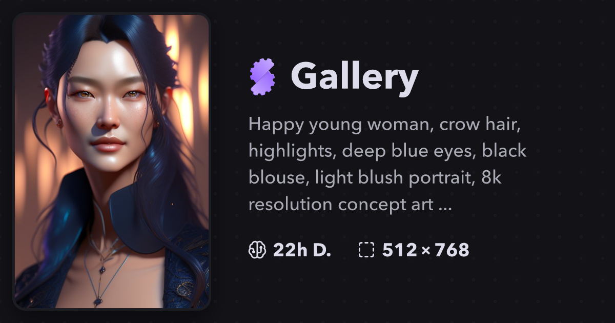 "Happy young woman, crow hair, highlig..." | Gallery | Stablecog