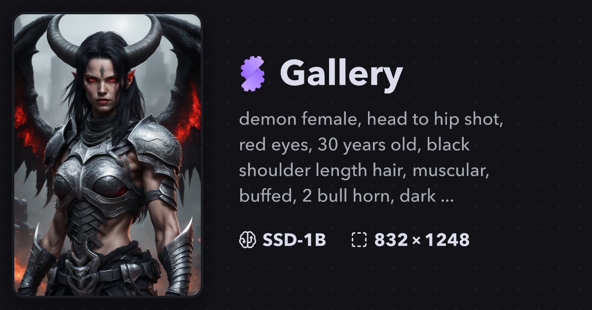 "demon female, head to hip shot, red e..." | Gallery | Stablecog