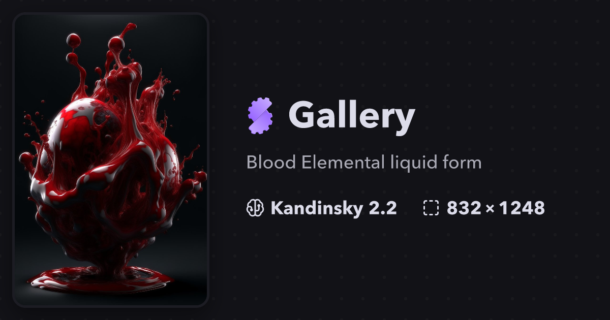 "Blood Elemental liquid form" | Gallery | Stablecog