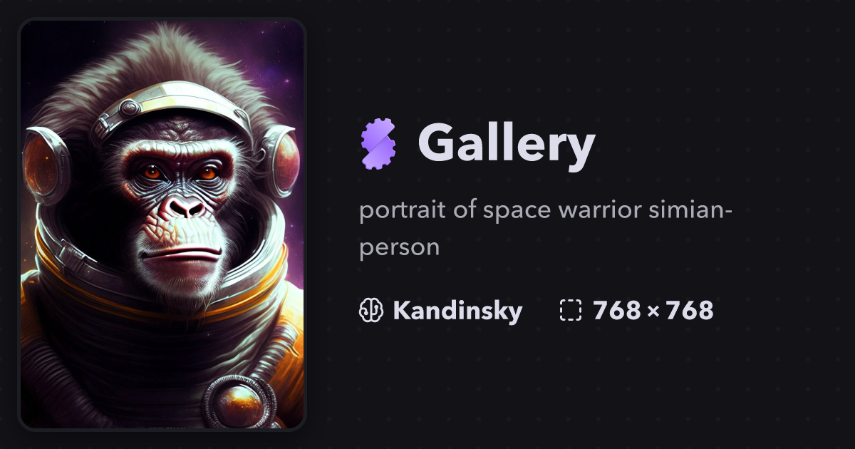 "portrait of space warrior simian-person" | Gallery | Stablecog
