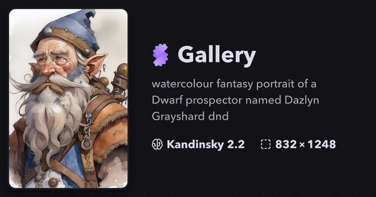 "watercolour fantasy portrait of a Dwa..." | Gallery | Stablecog