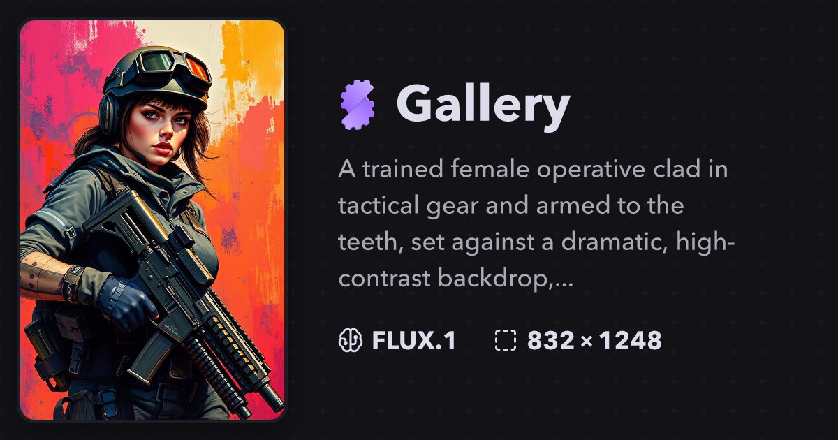 "A trained female operative clad in ta..." | Gallery | Stablecog