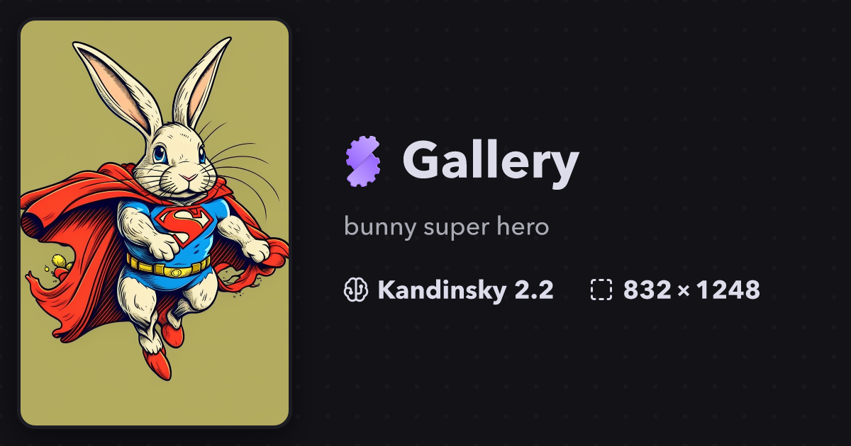 "bunny super hero" | Gallery | Stablecog