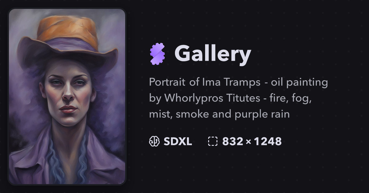 "Portrait of Ima Tramps - oil painting..." | Gallery | Stablecog