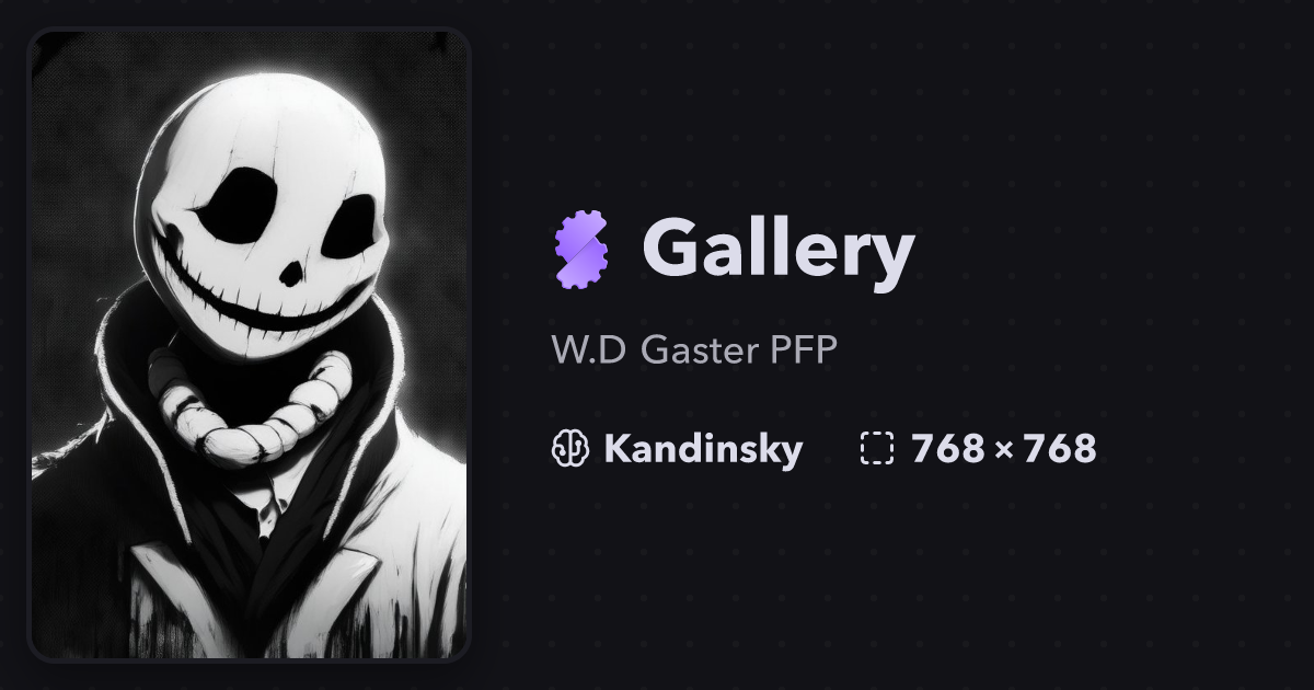 "W.D Gaster PFP" | Gallery | Stablecog