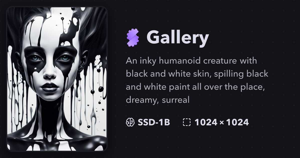"An inky humanoid creature with black ..." | Gallery | Stablecog