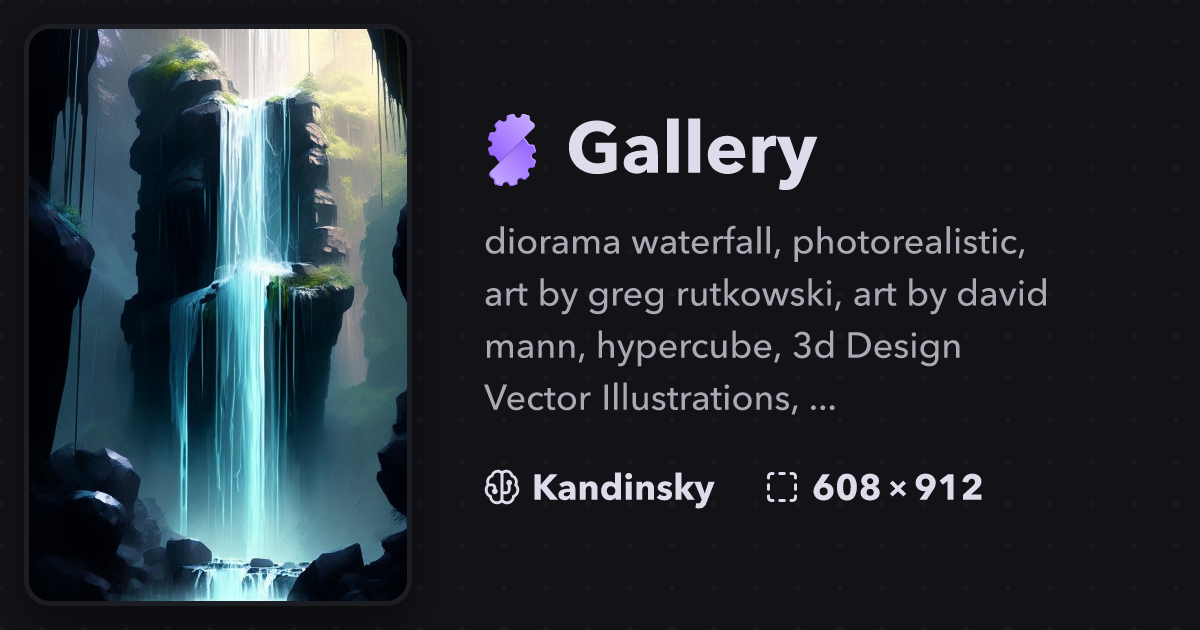 "diorama waterfall, photorealistic, ar..." | Gallery | Stablecog