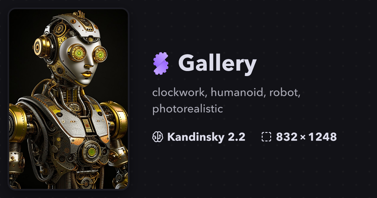 "clockwork, humanoid, robot, photoreal..." | Gallery | Stablecog