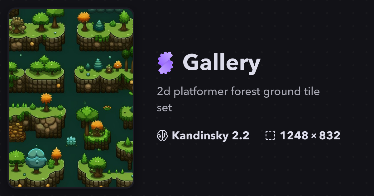 "2d platformer forest ground tile set" | Gallery | Stablecog