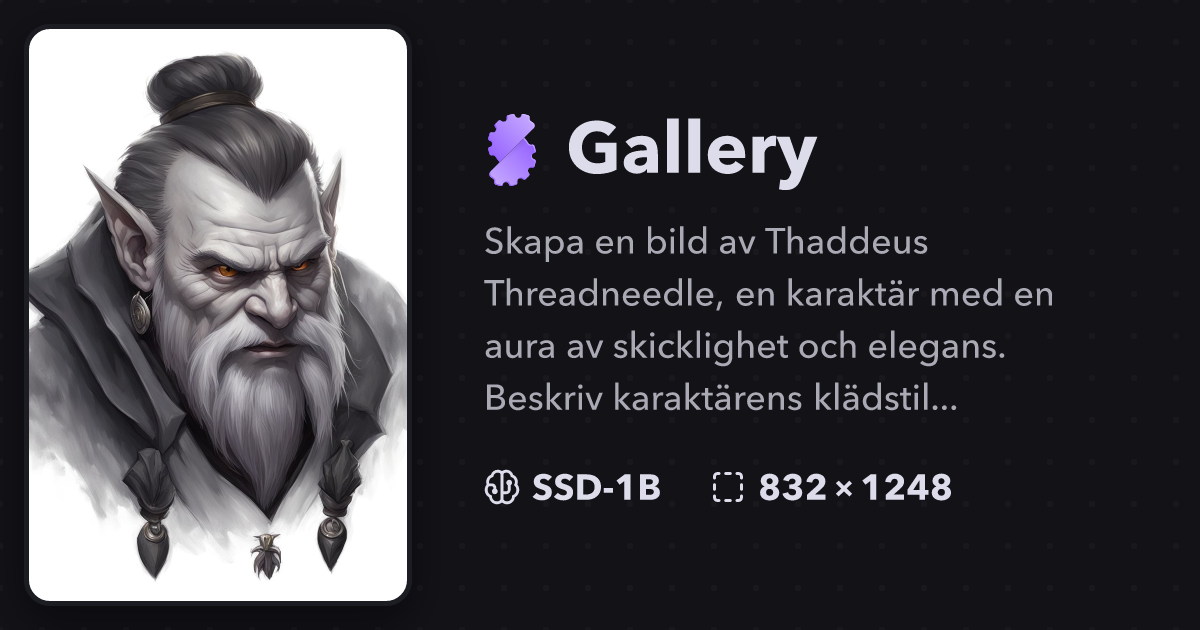 "Skapa en bild av Thaddeus Threadneedl..." | Gallery | Stablecog