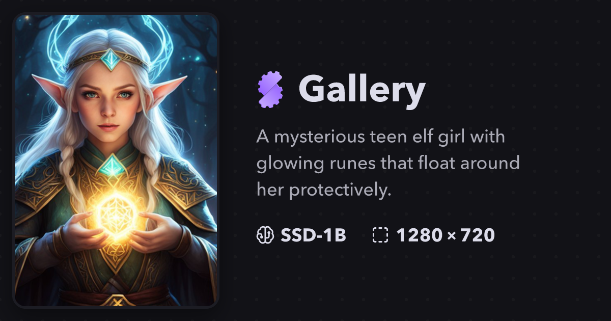 A mysterious teen elf girl with glowing runes that... | Gallery