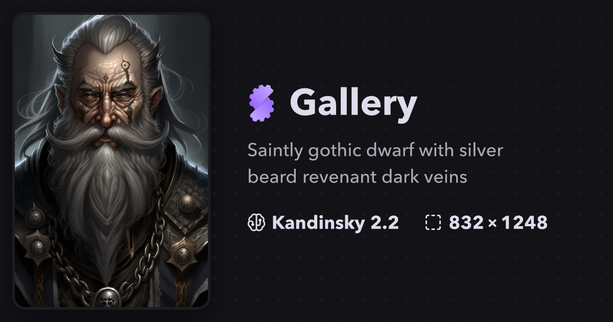 "Saintly gothic dwarf with silver bear..." | Gallery | Stablecog